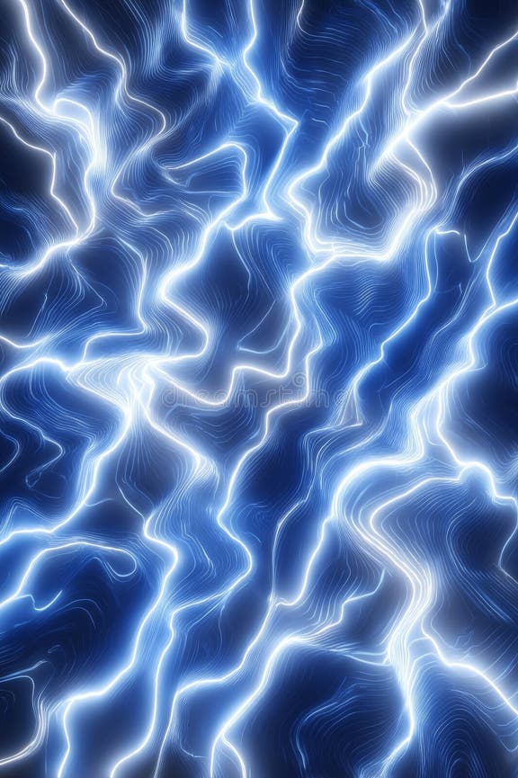 Dynamic Blue Lightning is Set Against a Dark Background in Electric ...