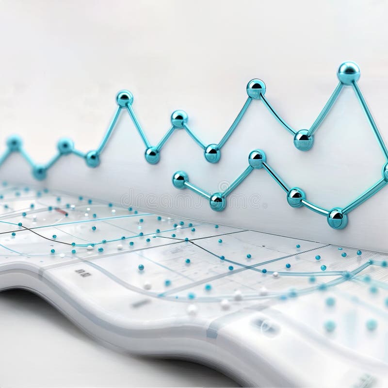 Dynamic Blue Line Graph on Futuristic Interface, Generative Ai Stock ...