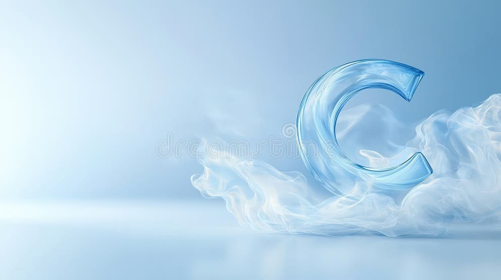 Dynamic Blue Liquid Letter C, Vibrant Abstract Design Element on White ...