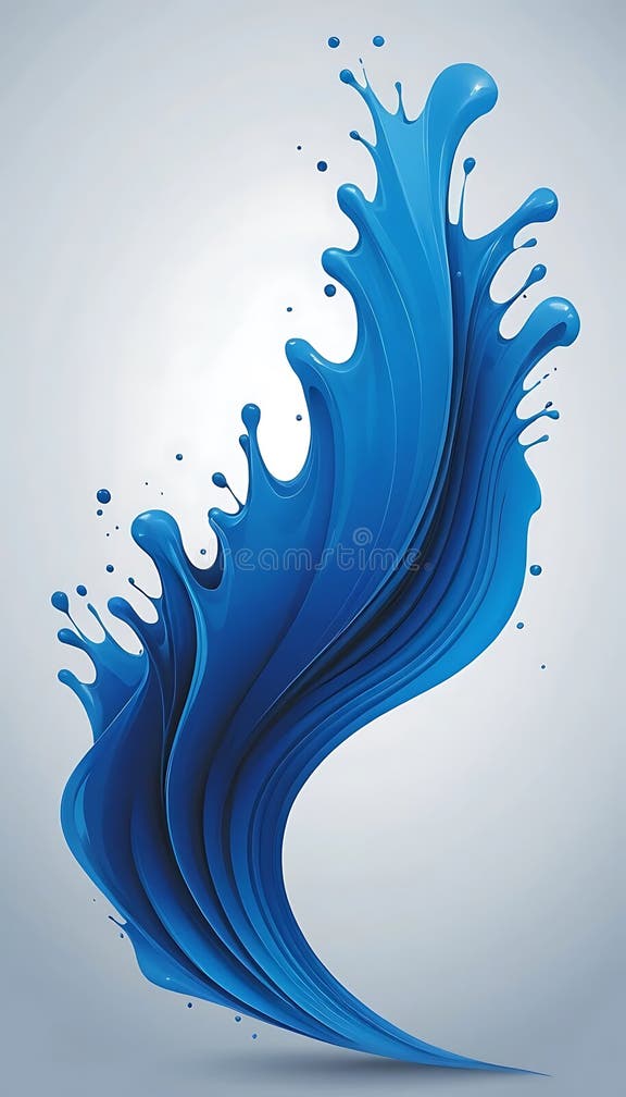 Dynamic Blue Liquid Splash Design Abstract Art Stock Illustration ...