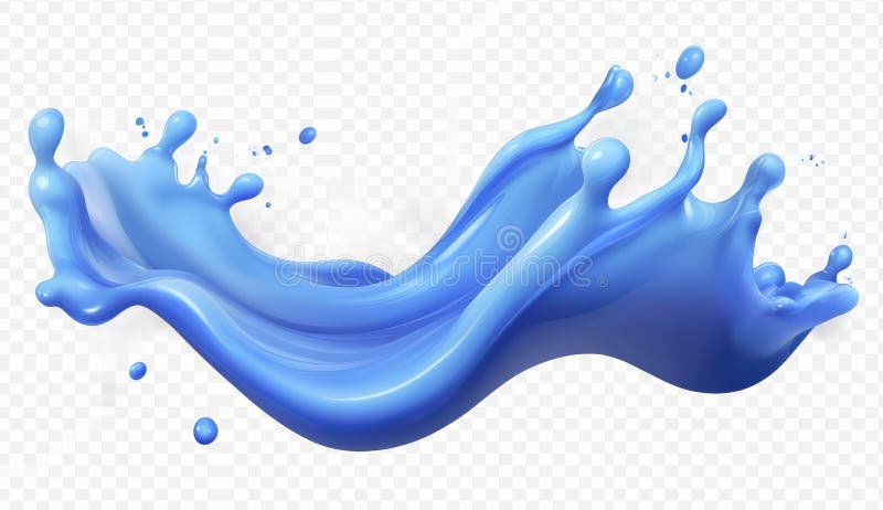Dynamic Blue Liquid Splash on Transparent Background Stock Illustration ...