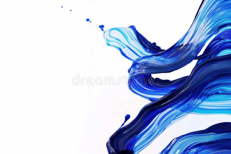 Dynamic Blue Liquid Swirls and Splashes Create an Abstract Design ...