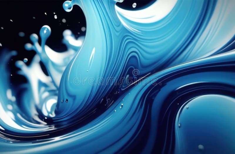 Dynamic Blue Liquid Swirls Wallpaper at 6-1-2025 Stock Illustration ...