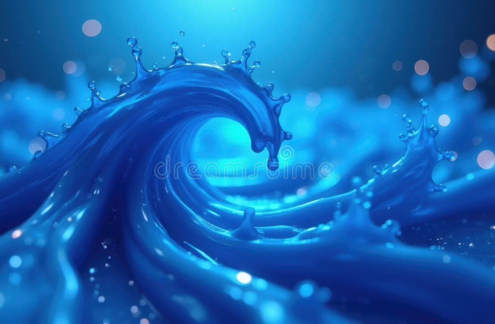Dynamic Blue Liquid Swirls Wallpaper at 6-1-2025 Stock Illustration ...