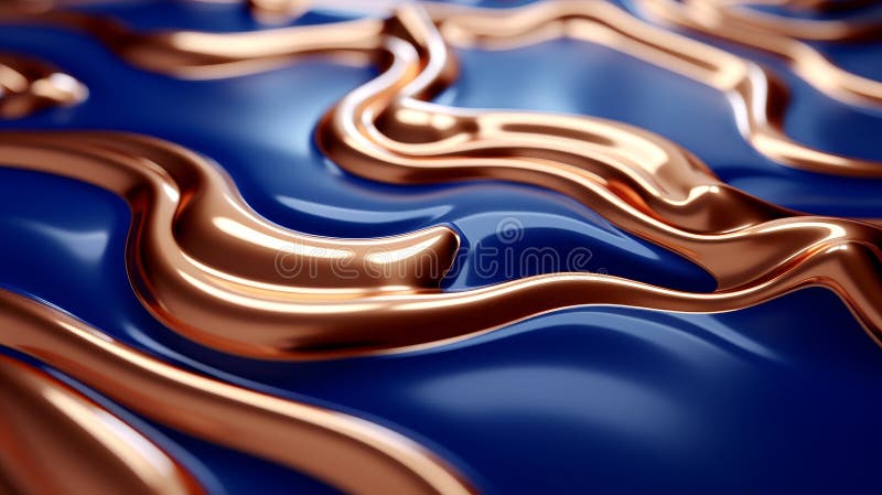 Dynamic Blue Metallic Contoured Lines with Topographical 3d Effect in ...