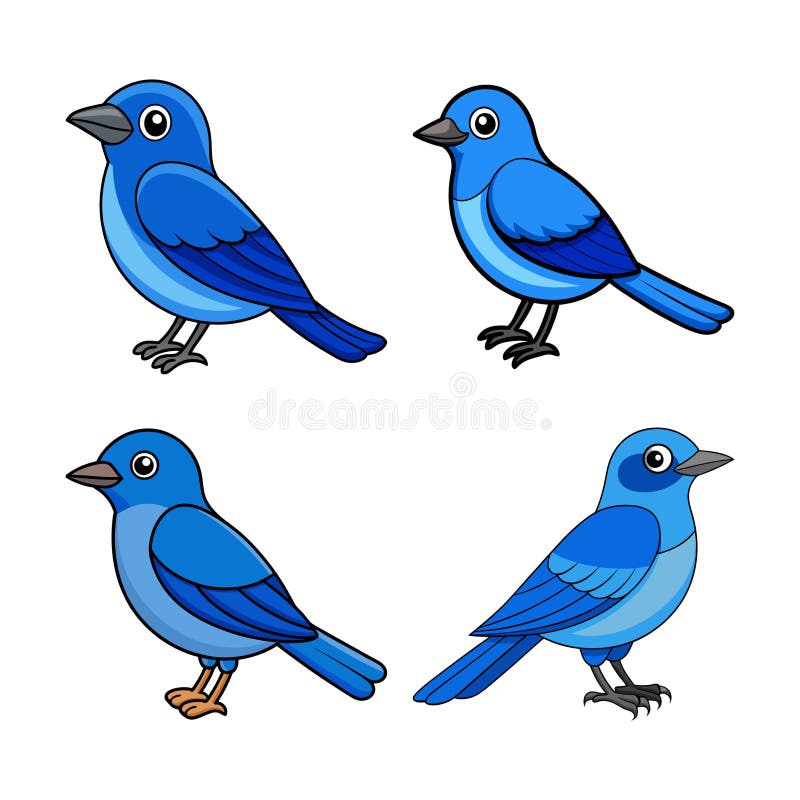 Dynamic Blue Mockingbird Bird Artwork Stock Vector - Illustration of ...
