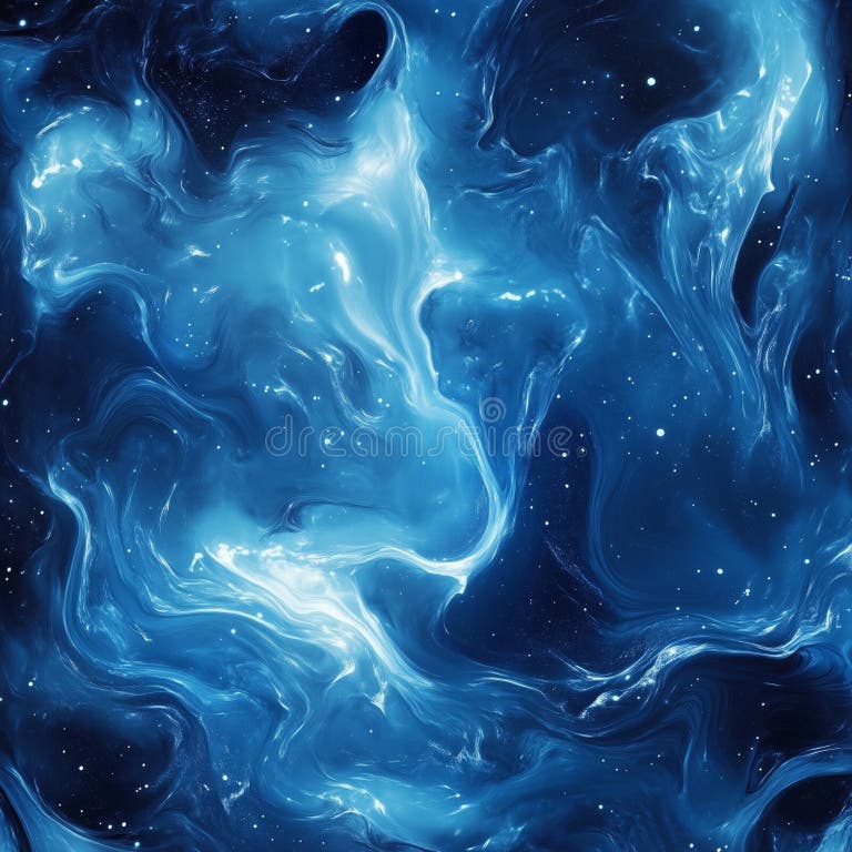 Dynamic Blue Nebula with Starry Sky Swirls in Space Stock Image - Image ...