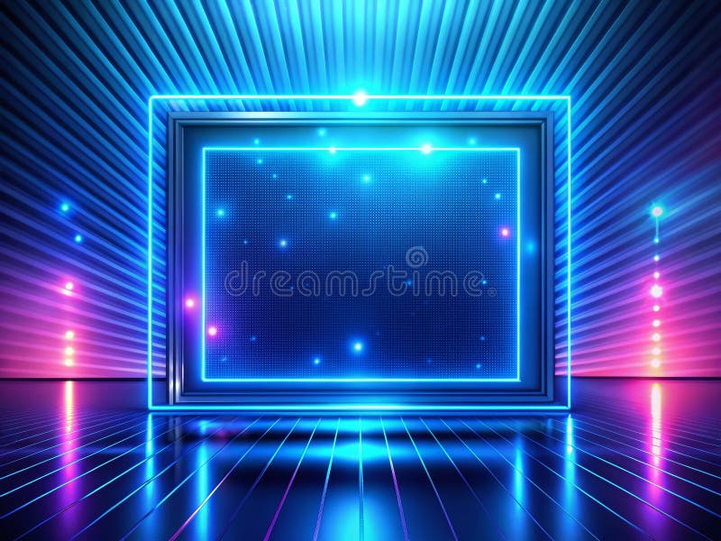 Dynamic Blue Neon Frame Border Animation a Glowing Video Background for Captivating Visuals ...