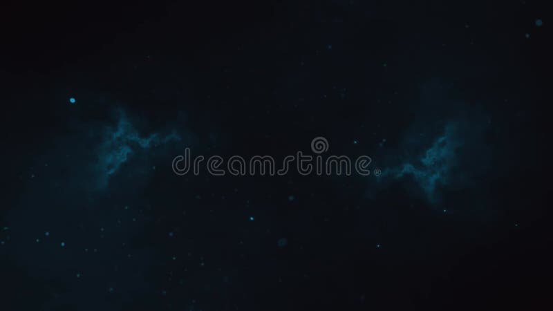 Dynamic Blue Neon Geometric Shape with Particle Effects Against Dark ...