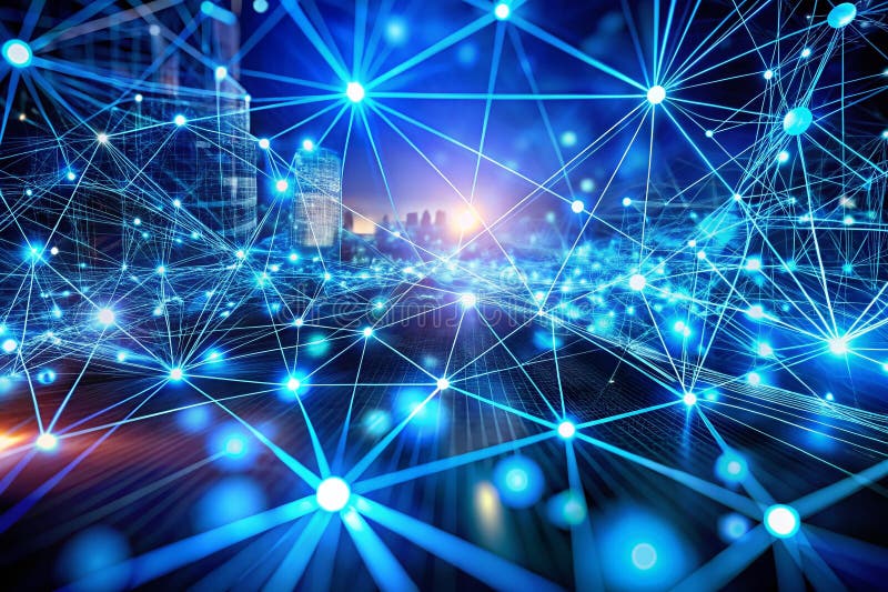 Dynamic Blue Network Connections a Futuristic Background for ...