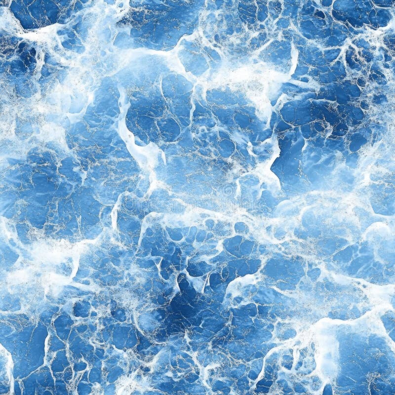 Dynamic Blue Ocean Waves with White Foam Texture for Creative Design ...