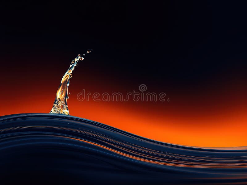 Dynamic Blue and Orange Water Arc Connector Background Design with ...