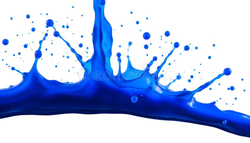 Dynamic Blue Paint Splash Against a White Background Stock Illustration ...