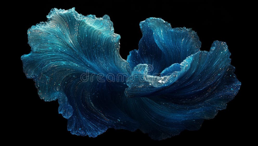 A Dynamic Blue Paint Splash is Captured in a Close-up Abstract Digital ...
