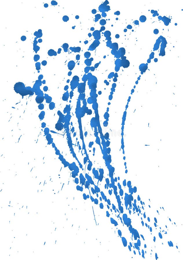 Dynamic Blue Paint Splash with Energetic Lines and Scattered Ink Dots ...
