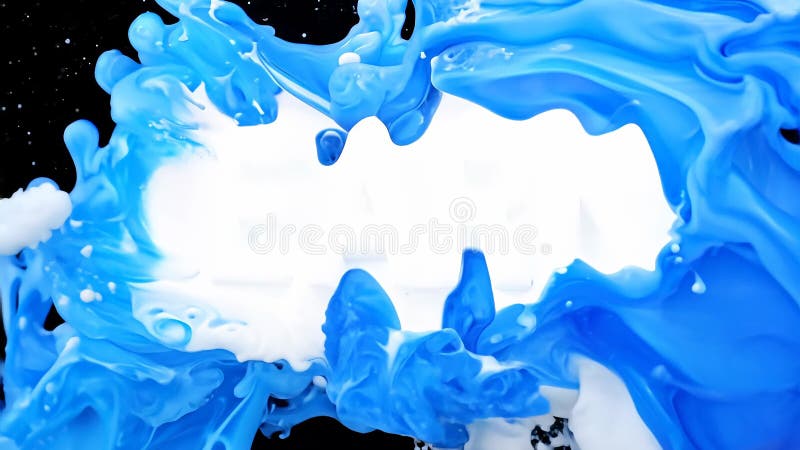 Dynamic Blue Paint Splash Reveals Text in Slow Motion Stock Footage ...