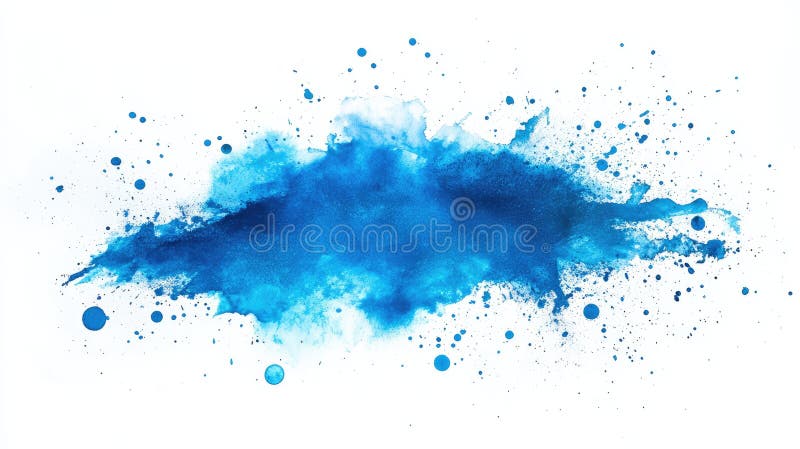 Dynamic Blue Paint Splash on White Background Stock Illustration ...
