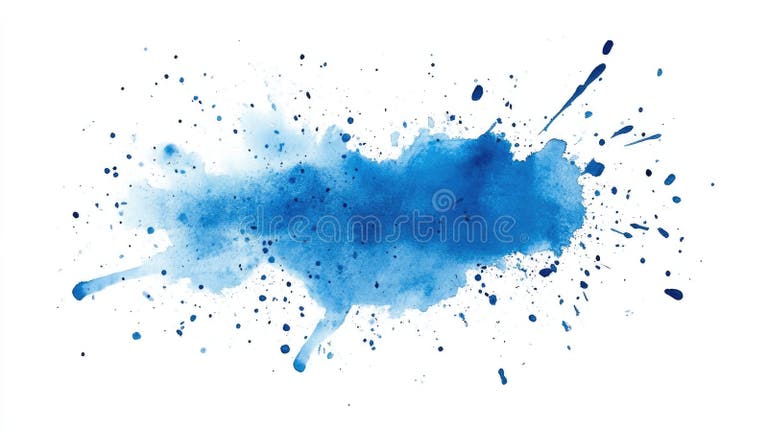 Dynamic Blue Paint Splash on White Background Stock Illustration ...
