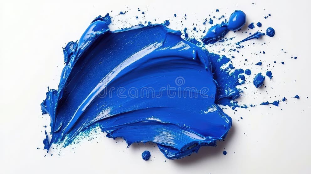 Dynamic Blue Paint Splash on White Background Stock Image - Image of ...