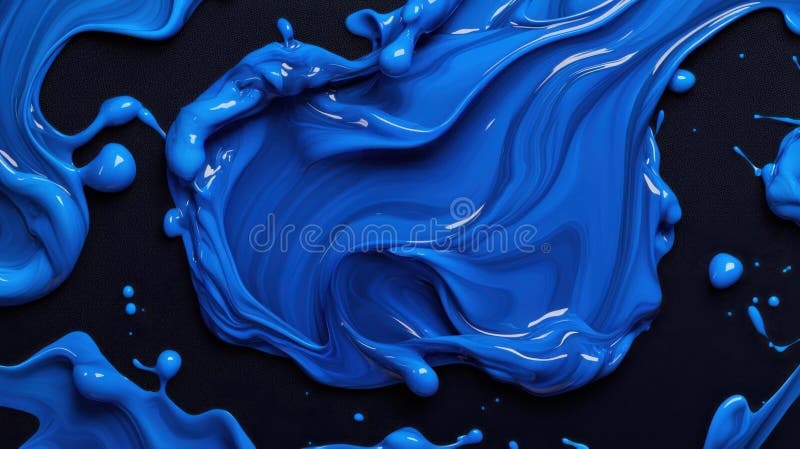 Dynamic Blue Paint Splashes - Abstract Art Stock Image - Image of ...