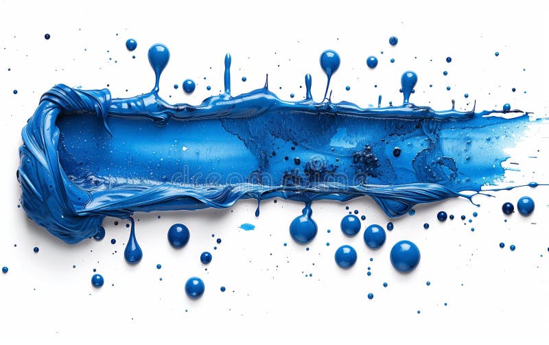 Dynamic Blue Paint Splatter on White Surface Stock Image - Image of ...