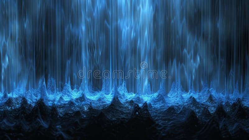 Dynamic Blue Particle Waves in Digital Space Stock Photo - Image of ...