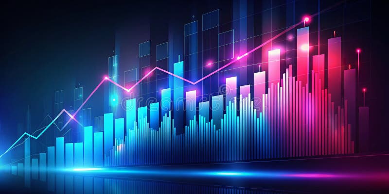 Dynamic Blue and Pink Bar Graph Background a Stunning Visual for ...