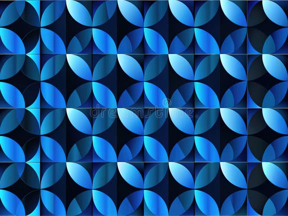 Dynamic Blue Quarter Circle Geometric Pattern on a Striking Black ...