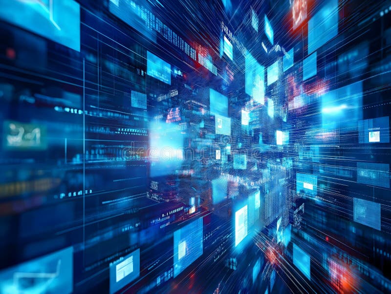 An Abstract Futuristic Network in Motion Representing Fast ...