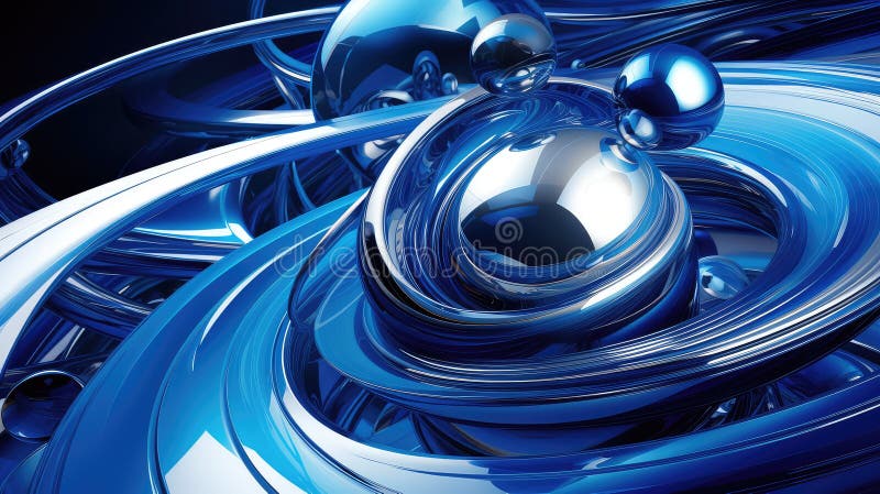 Dynamic Blue and Silver Background Stock Illustration - Illustration of ...