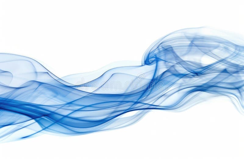 A Dynamic Blue Smoke Wave on a Plain White Background. Perfect for ...