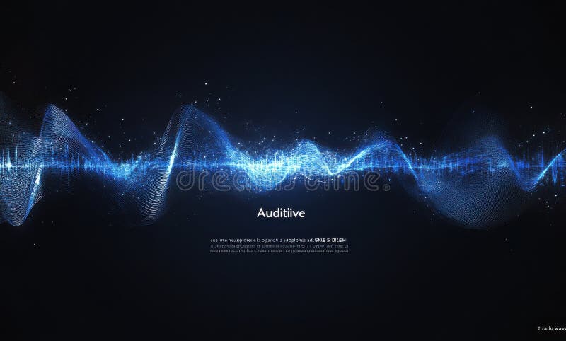 Dynamic Blue Sound Wave Illustration on Dark Background Conveying Audio ...