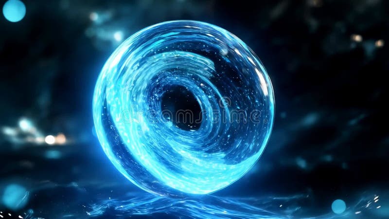 Ethereal Water Sphere Surrounded by Fluid Dynamics and Light Stock ...