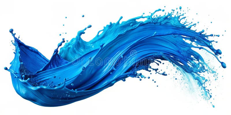Dynamic Blue Splash 3D Render, Vibrant Fluid Flow Stock Illustration ...