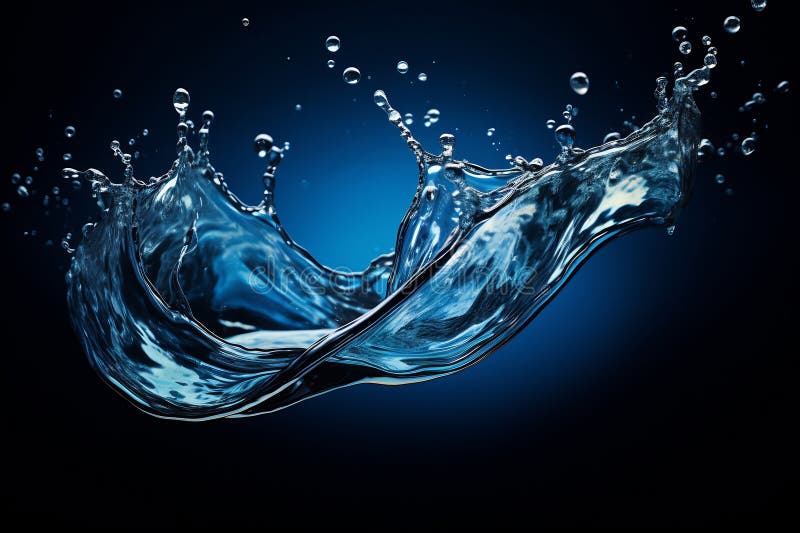Dynamic Blue Water Splash on Black Stock Image - Image of coolness ...