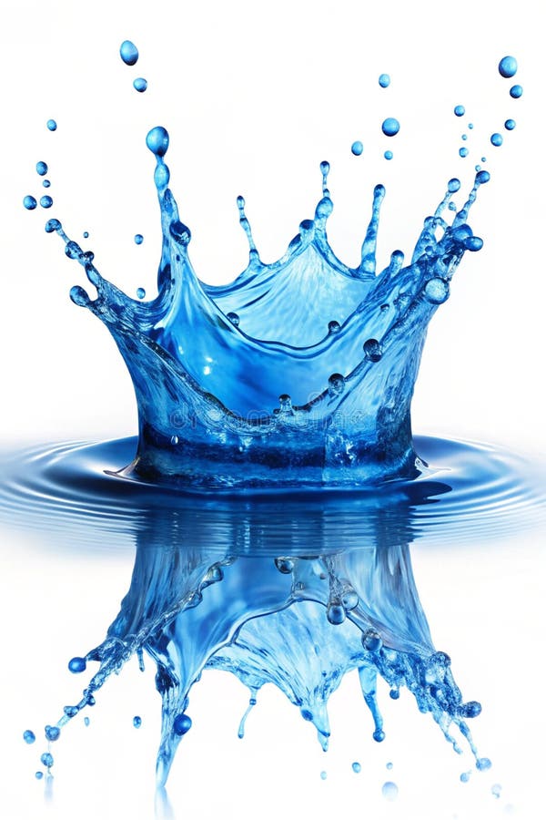 Dynamic Blue Water Splash Isolated on White Background Stock ...