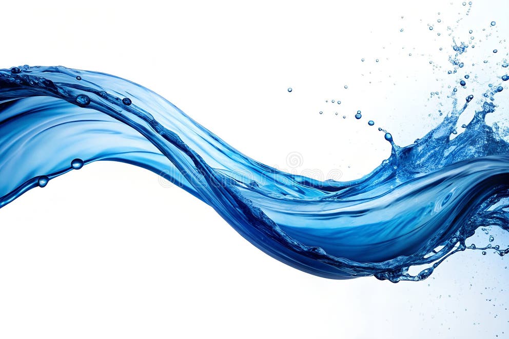 Dynamic Blue Water Splash in Motion Stock Illustration - Illustration ...