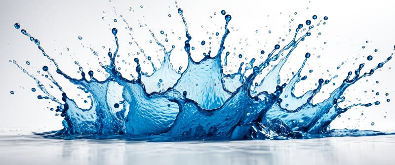 Dynamic Blue Water Splash on White Background Capturing Movement and ...