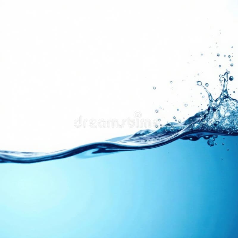 Dynamic Blue Water Surface, Splashing, Effervescent Bubbles, Clean ...