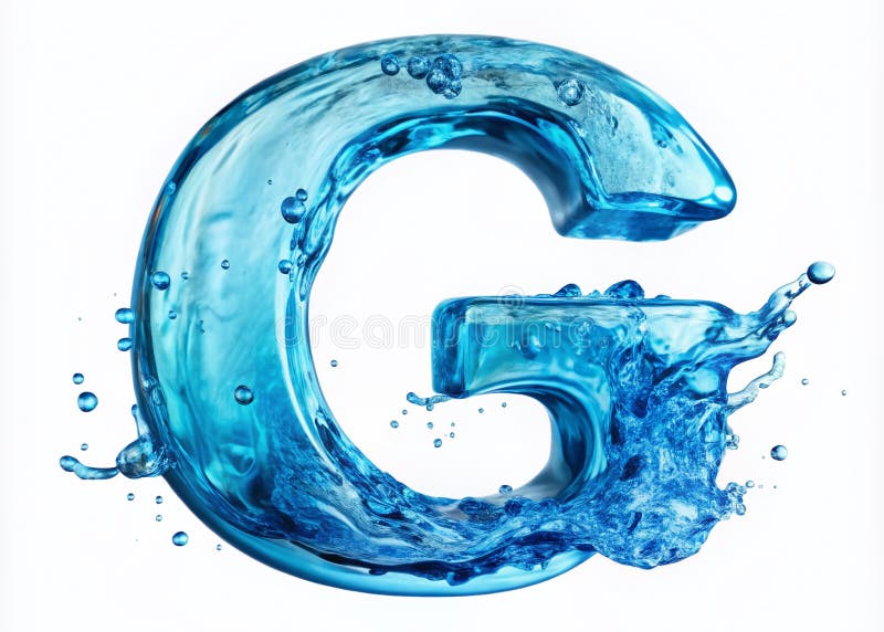 Dynamic Blue Water Uppercase Letter G a Stunning 3D Render for Creative ...