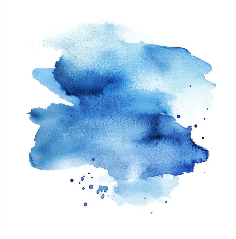 A Dynamic Blue Watercolor Splash on a White Base, Cut Out - Stock Image ...