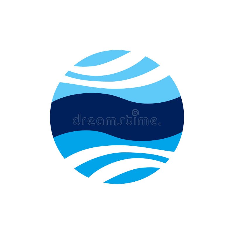 Travel Batch Blue Wave Circle Logo Shape Stock Vector - Illustration of ...