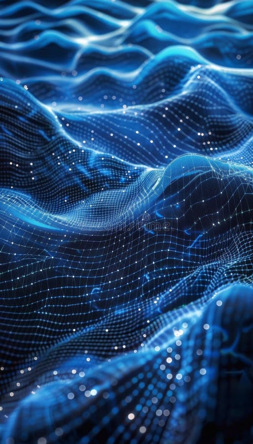 Dynamic Blue Wave Grid Background Showcasing Harmony of Waves and Lines ...