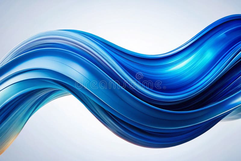Dynamic Blue Wave Lines Pattern on White Background Modern Abstract ...