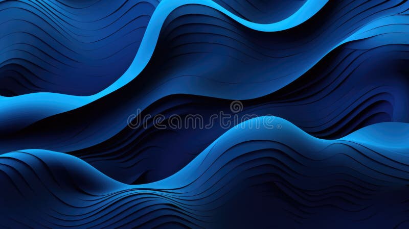 Dynamic Blue Waves Abstract Background Design Stock Illustration ...