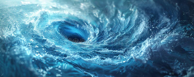 Dynamic Blue Whirlwind, Realistic Vortex Illustration, Clear Bg Stock ...