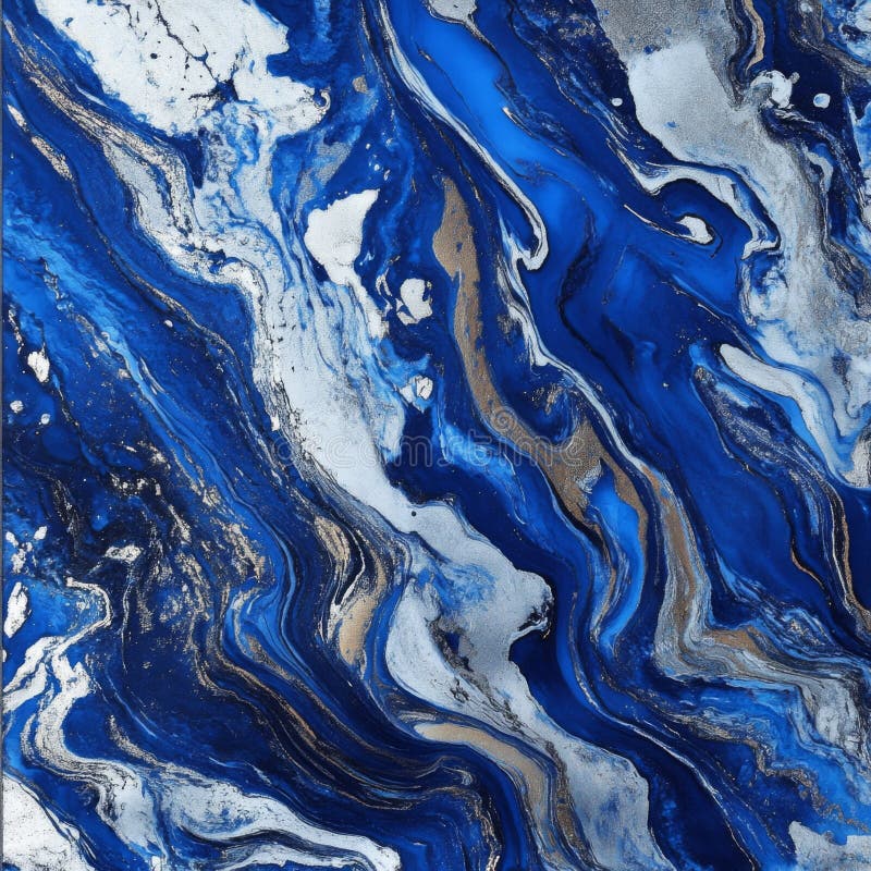 Dynamic Blue White Marble Texture Metallic Accents Stock Photos - Free ...