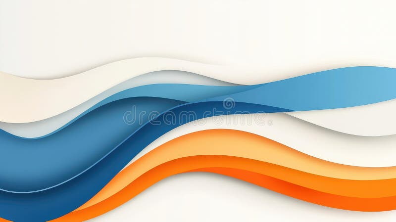 Dynamic Blue, White, and Orange Waves Create an Eyecatching Background ...