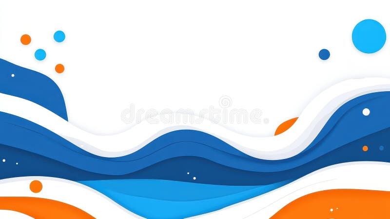 Dynamic Blue, White, and Orange Waves Create an Eyecatching Background ...