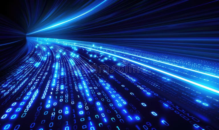 Dynamic Blur Light with Binary Code Zero and One Computer Language ...